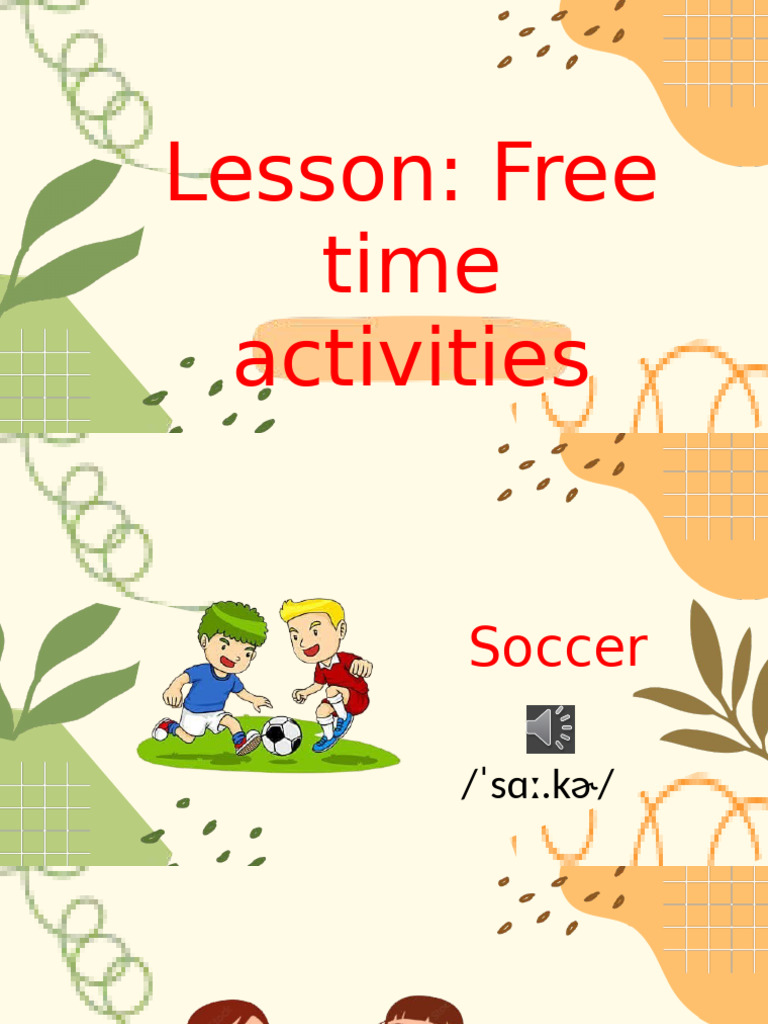 Lesson 1 Free Time Activities | PDF