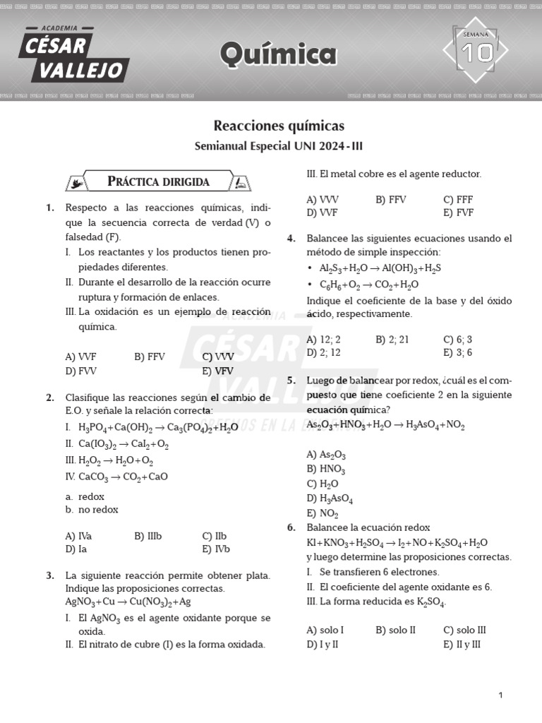Qu Seu Dir Sem10 | PDF | Redox | Química