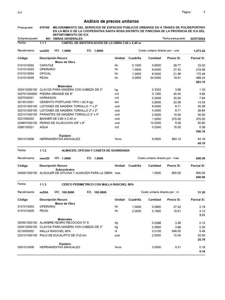 ACU. Obras Generales | PDF