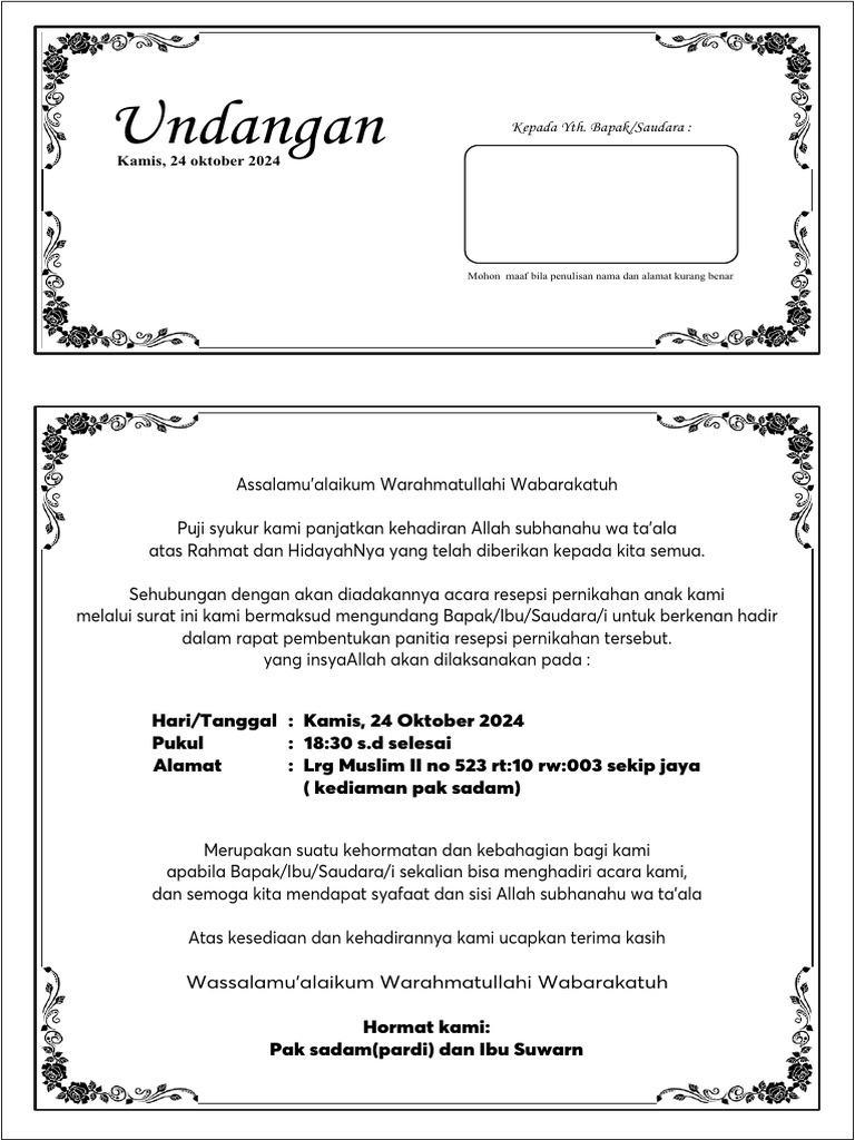 Undangan Mba Yuli | PDF