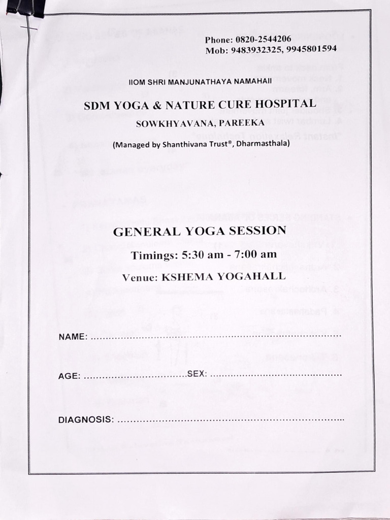 Yoga Protocols | PDF