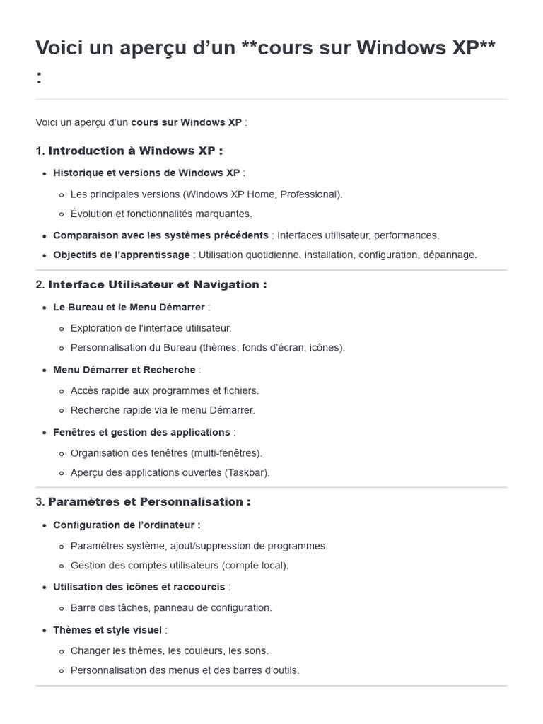 Cours Complet sur Windows XP | PDF | Windows XP | Microsoft Windows