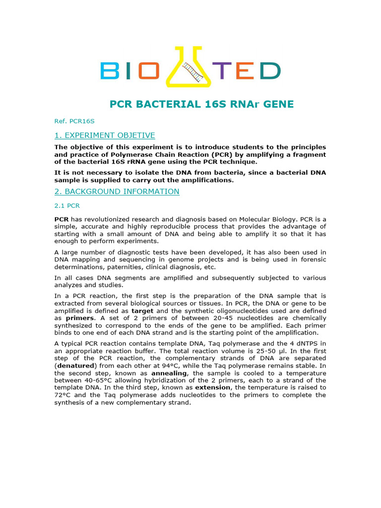 PCR-BACTERIAL-16S-RNA-GENE-ENG | PDF | Polymerase Chain Reaction | Primer (Molecular Biology)