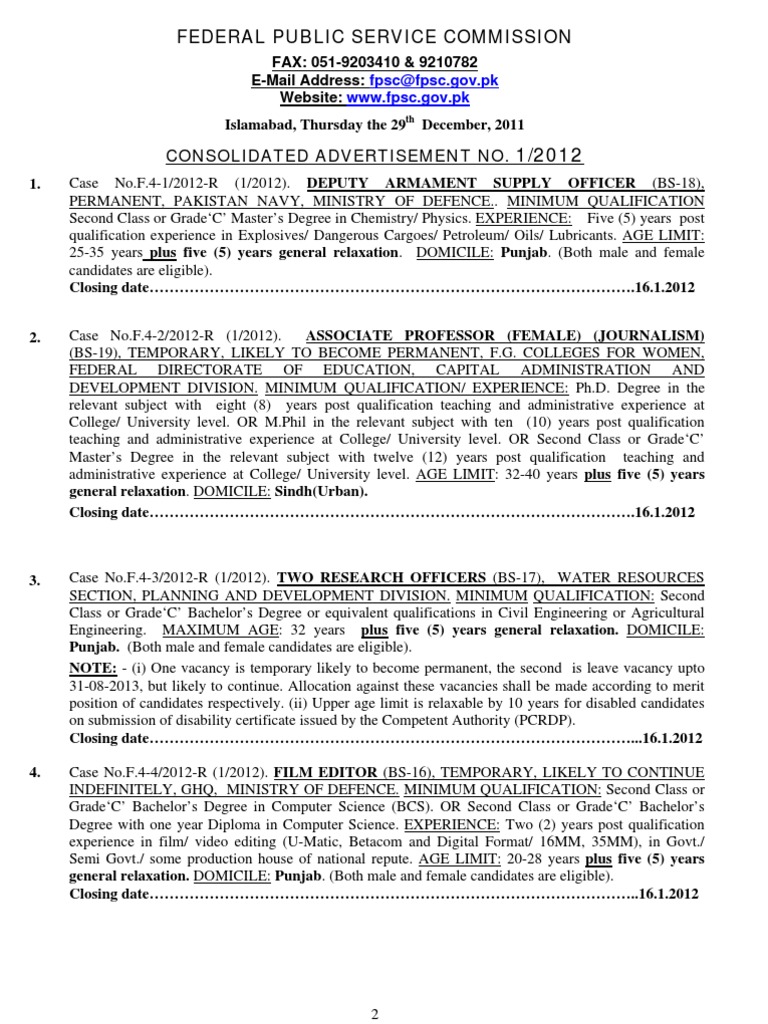 Government Job Opportunities 2012 | PDF