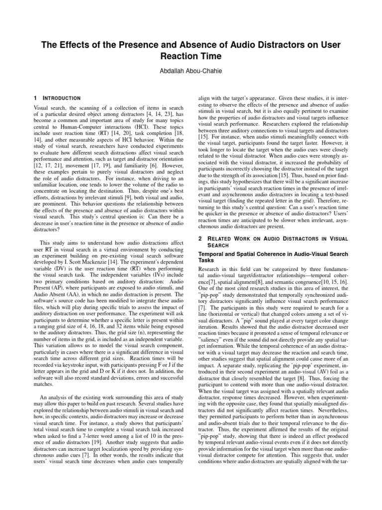 101197838_Abdallah_Abou-Chahine_Methodology | PDF | Mental Chronometry | Attention