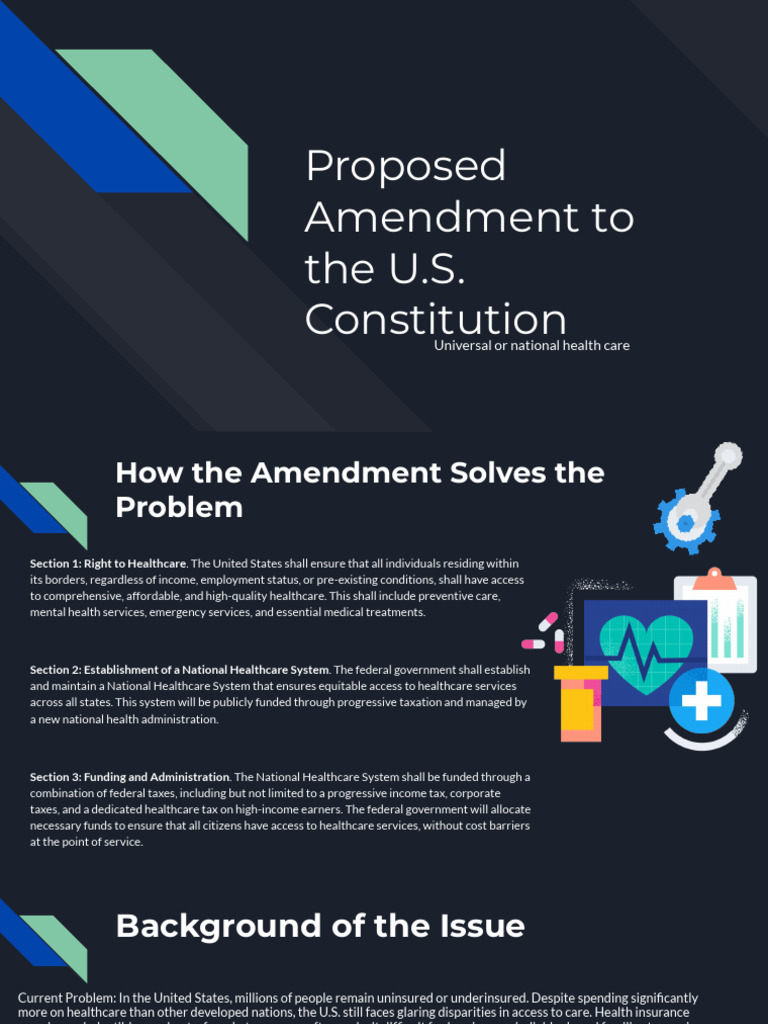 Universal Healthcare Constitutional Amendment | PDF | Health Care | Taxes