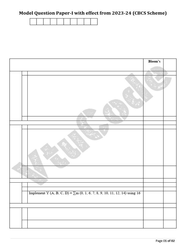 @vtucode - in DDCO Model Paper Set 1 2022 Scheme | PDF | Cpu Cache | Logic Gate