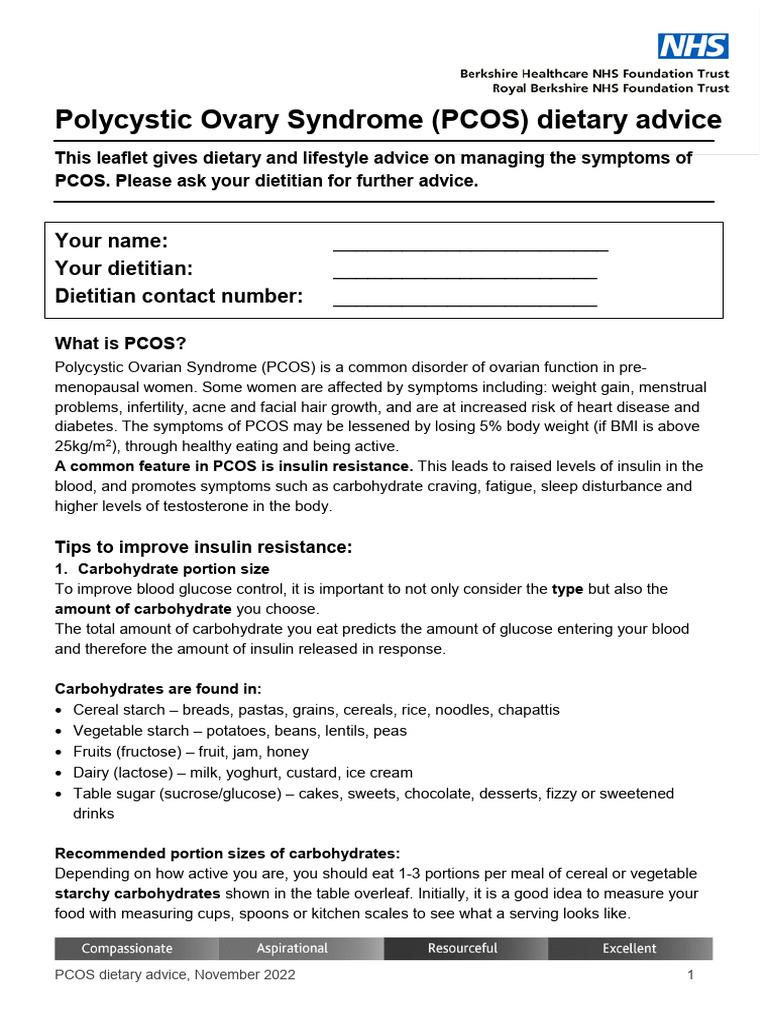 PCOS Dietary Management Tips | PDF | Dieting | Polycystic Ovary Syndrome