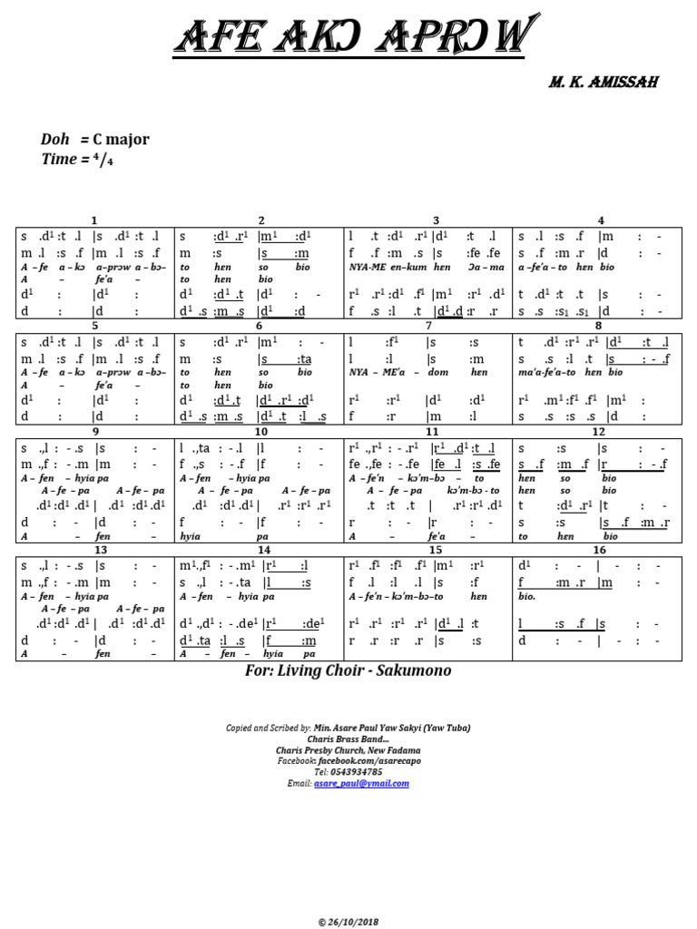 Afe Ako Apro by M K AMISSAH Tonic | PDF
