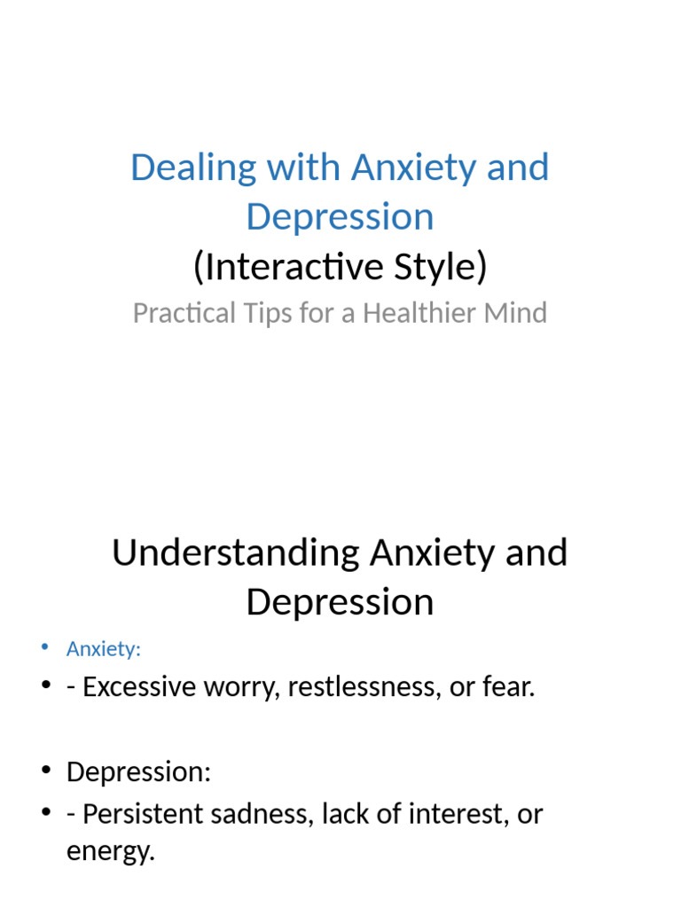 Anxiety Depression Interactive Style | PDF