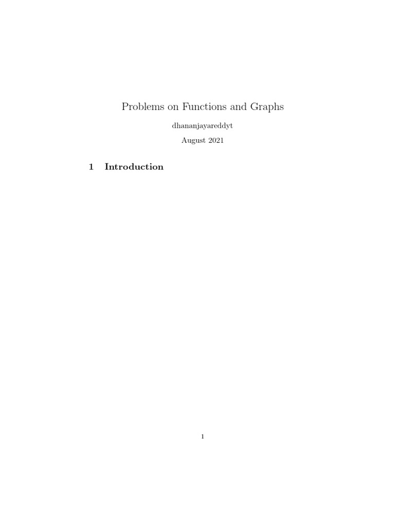 Problems On Functions and Graphs | PDF