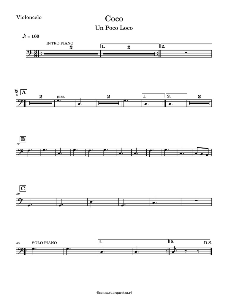 Sheet Music for "Un Poco Loco" | PDF