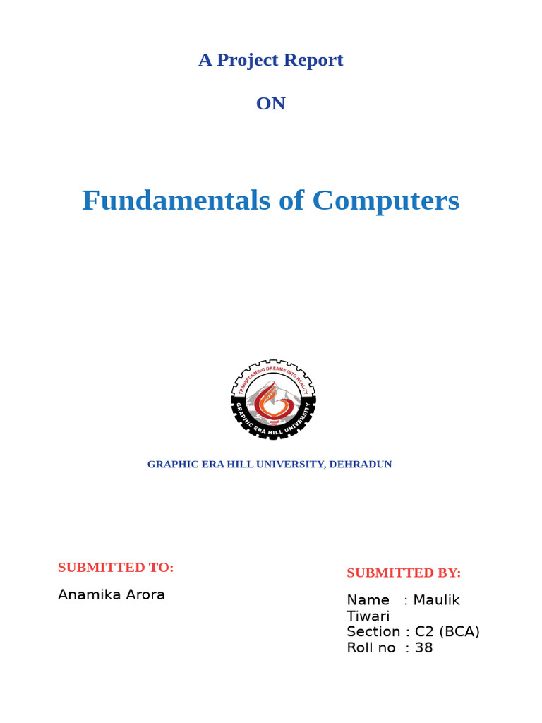 BCA Students' Computer Basics Report | PDF