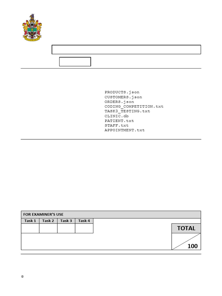 2024 RI H2 Comp Sci Prelim P2 QP | PDF | Databases | Computer Data