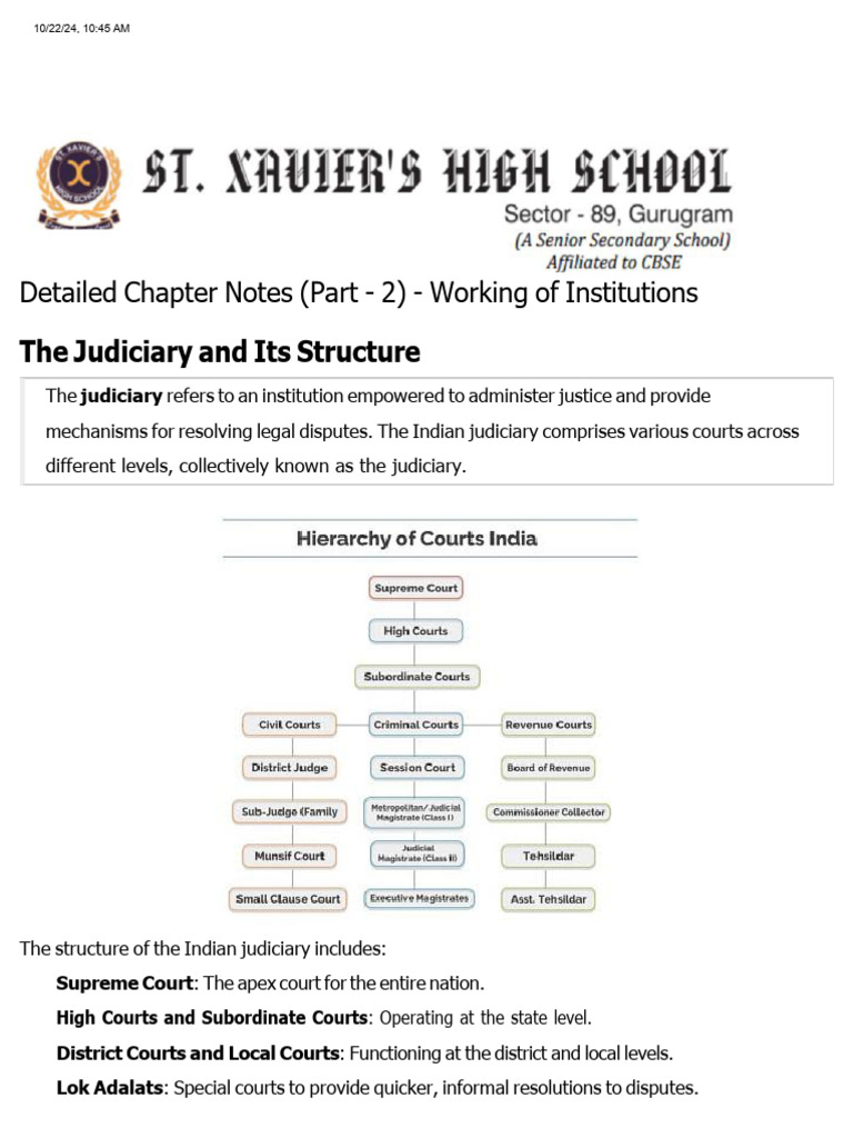 Class 9 Civics Chapter 4 Notes - Working of Institutions | PDF ...