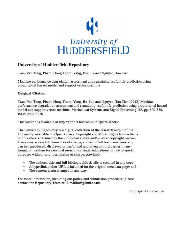 (2012-MSSP) Machine Degradation Assessment | PDF | Support Vector ...