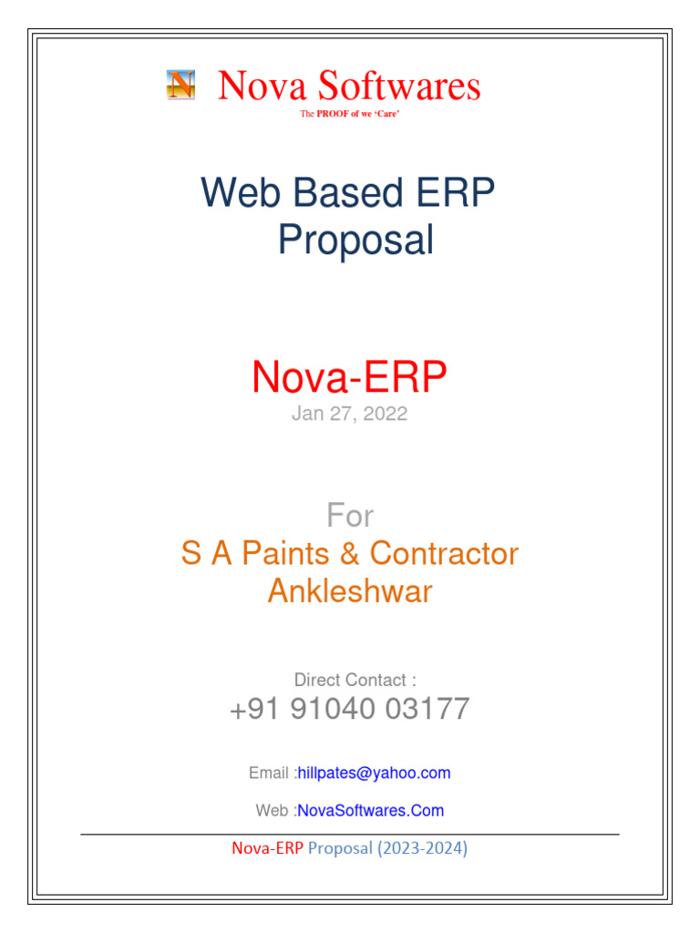 Nova Web ERP S A Paints | PDF | Backup | Enterprise Resource Planning