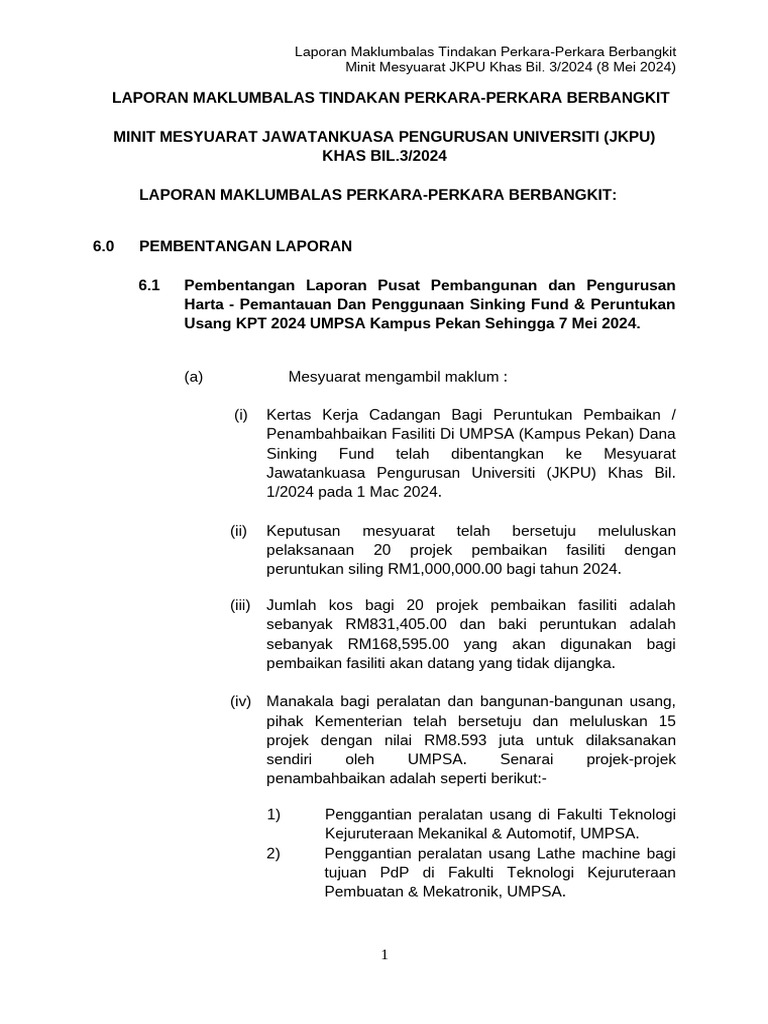 Laporan Maklum balas Mesyuarat JKPU KHAS BIL.3 2024 - 08.05.2024 - PPPH ...