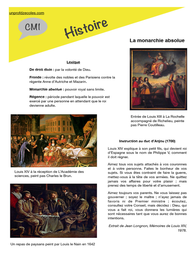 La Monarchie Absolue en France | PDF | Monarchie | France