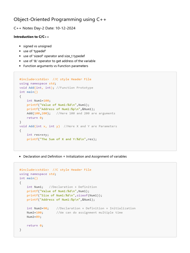 Cnotesday 2 Pdf Pointer Computer Programming Integer