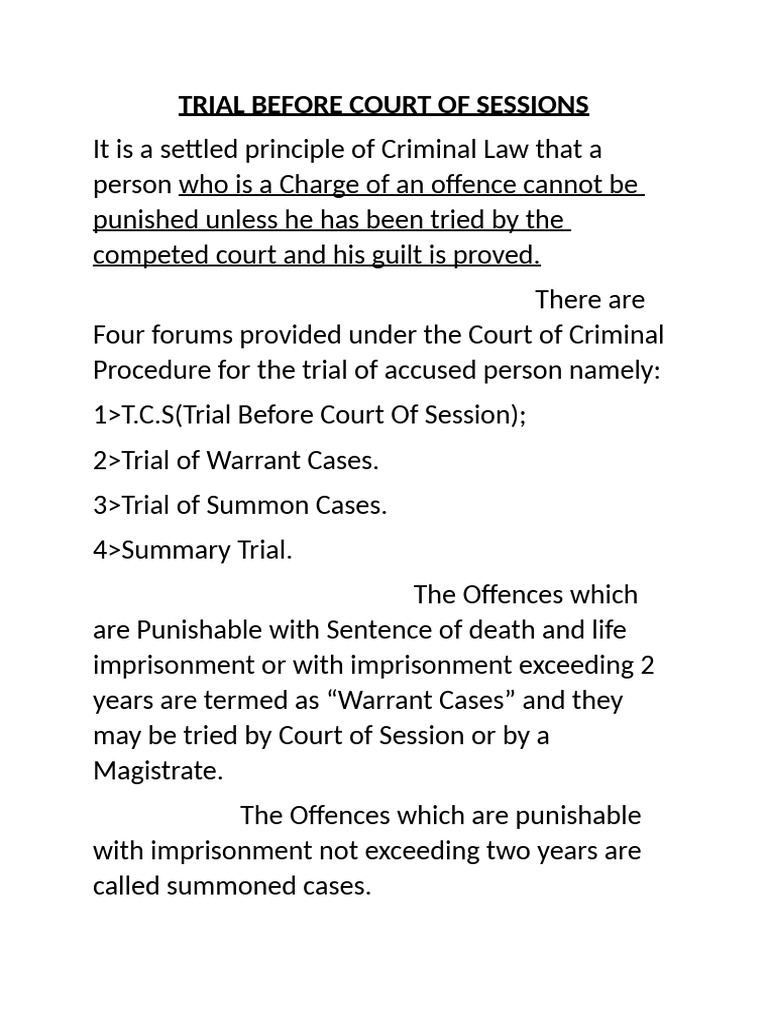 Trial Before Court of Sessions | PDF | Prosecutor | Trials
