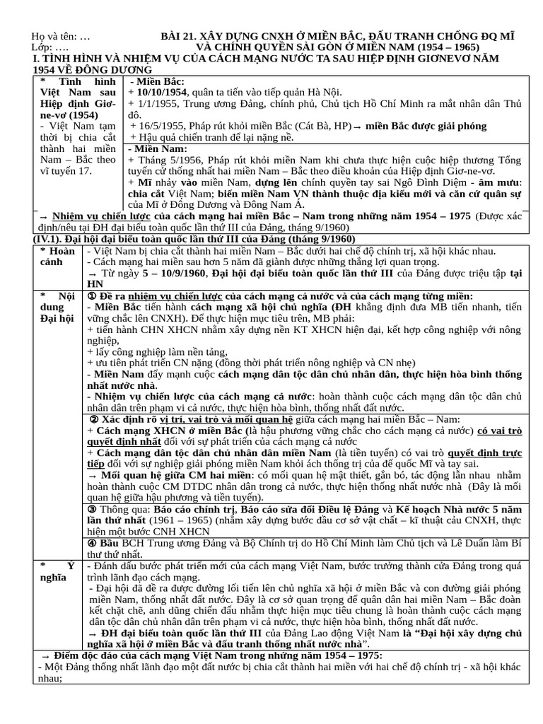 B21_XDCN XHCN Ở MB, ĐT CHỐNG MĨ Ở MN (1954 - 1965) | PDF