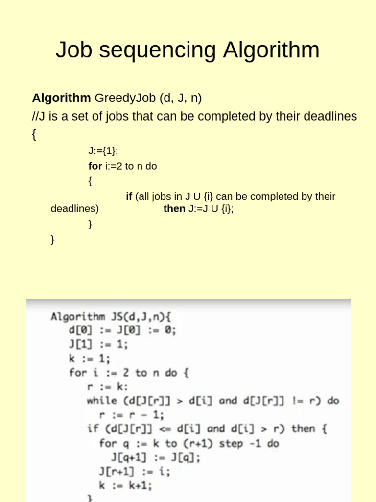 2.2.1job Sequencing Algorithm | PDF