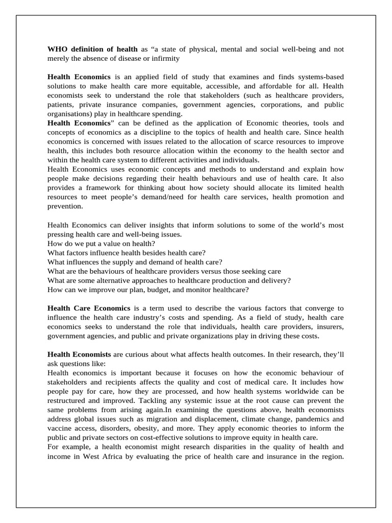 Health Care Models | PDF | Economics | Health Care