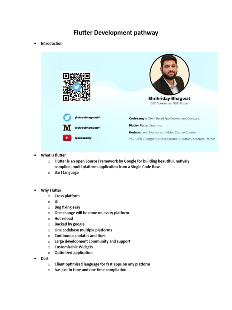Flutter Development Pathway Lecture Screenshots (Imp) | PDF