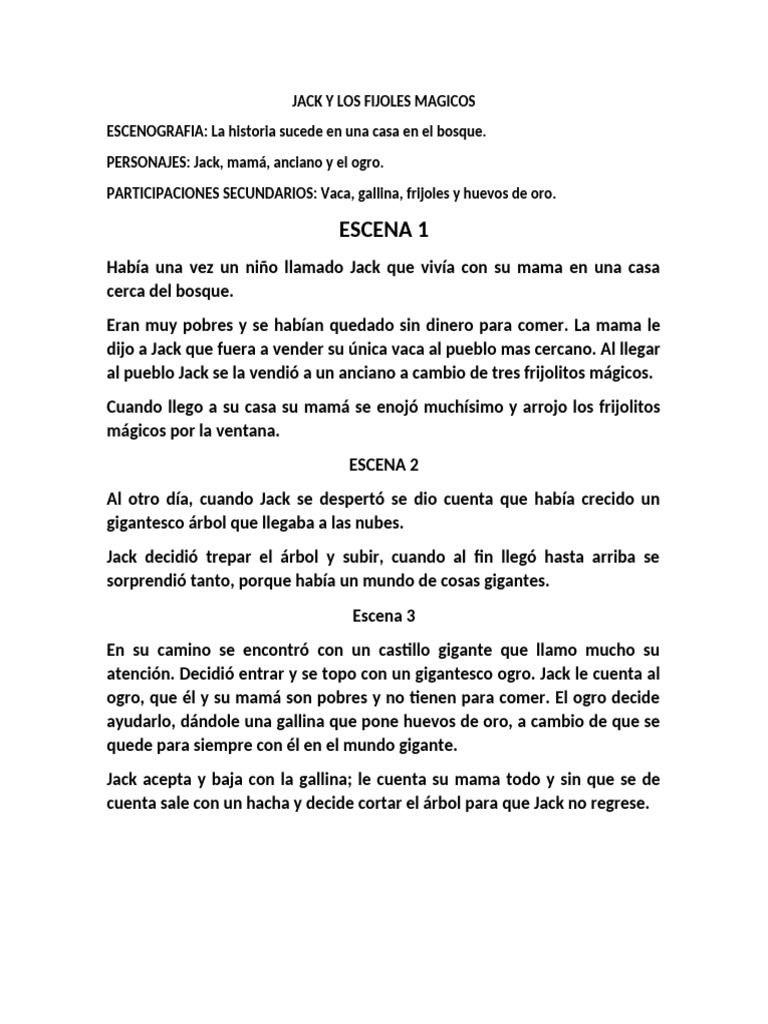Jack y los frijoles mágicos | PDF
