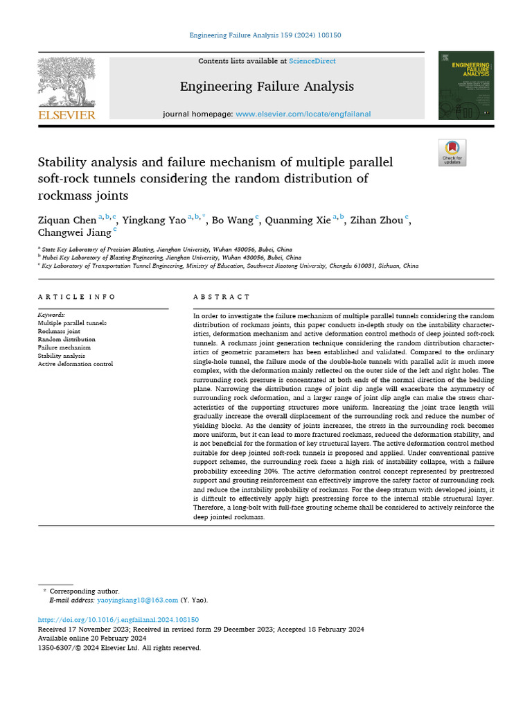 Stability Analysis of Soft-Rock Tunnels | PDF | Probability Distribution | Stress (Mechanics)