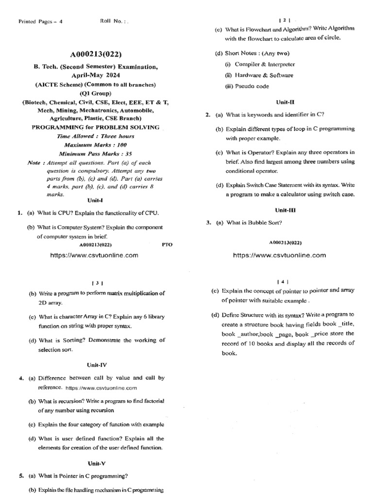 Pps Question Paper | PDF Pps Question Paper | PDF