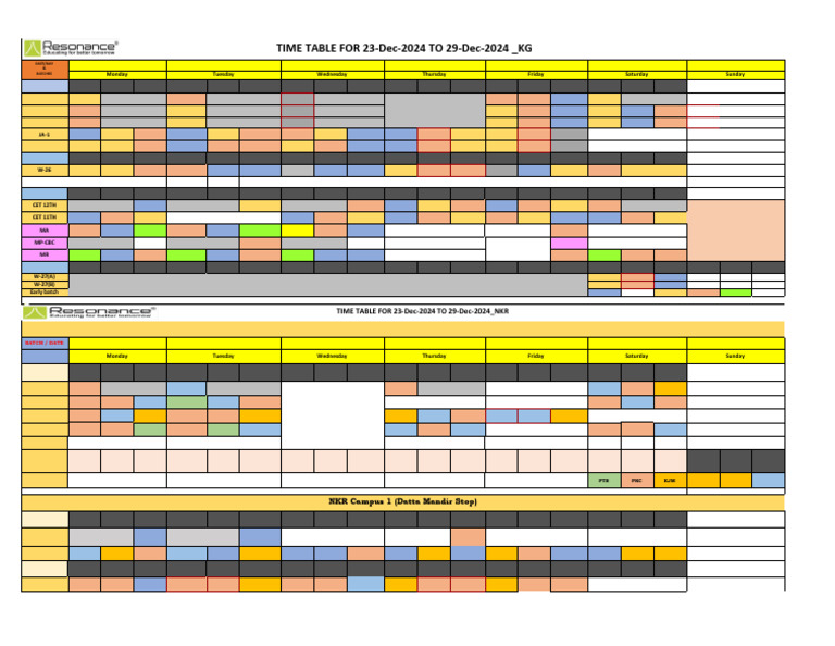 TIME - TABLE - YCCP - 23rd DEC - 2024 | PDF