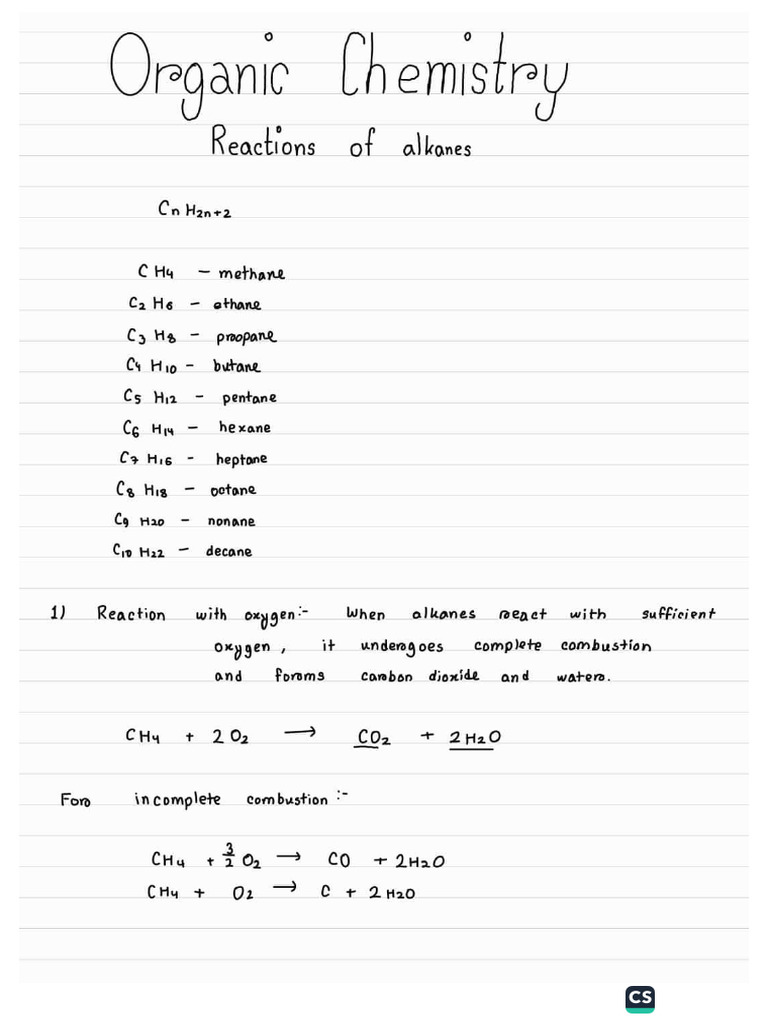 Reactions of Alkanes - AS Organic Chemistry - 241014 - 0113069nb | PDF