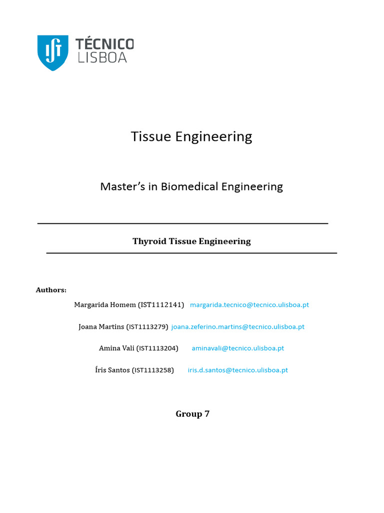 Tissue Engineering-Projeto G7 | PDF | Tissue Engineering | Extracellular Matrix