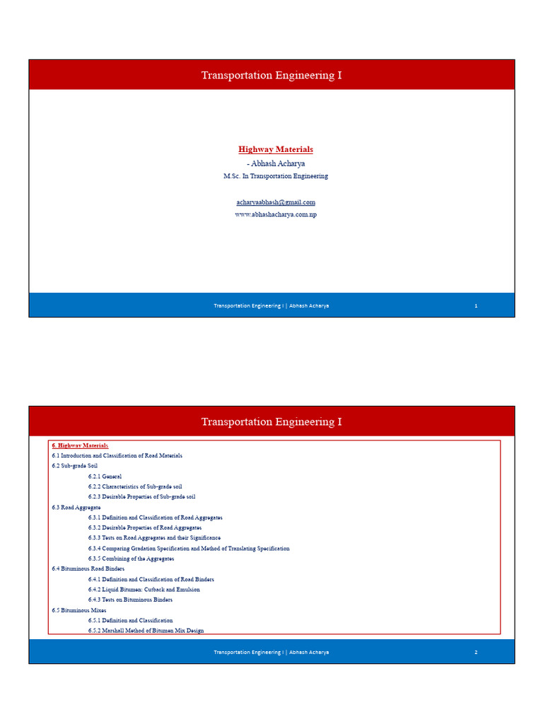 6.highway Materials Abhash 2022 | PDF | Soil | Concrete