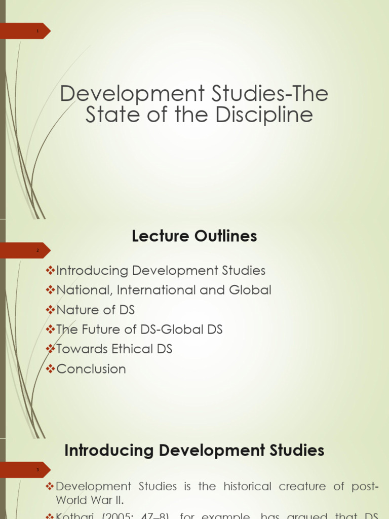 Development Studies As A Discipline Revised 2024 | PDF | Interdisciplinarity | Policy