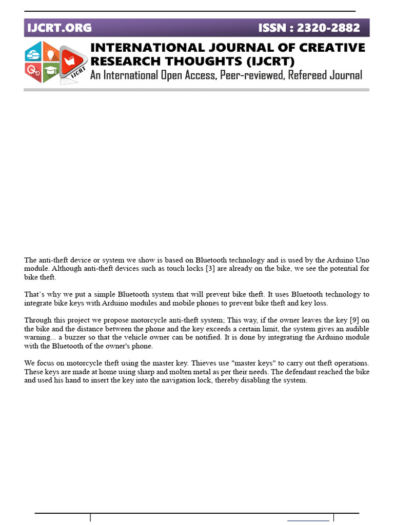 Anti Theft System For Motorcycle Using Bluetooth | PDF | Arduino ...