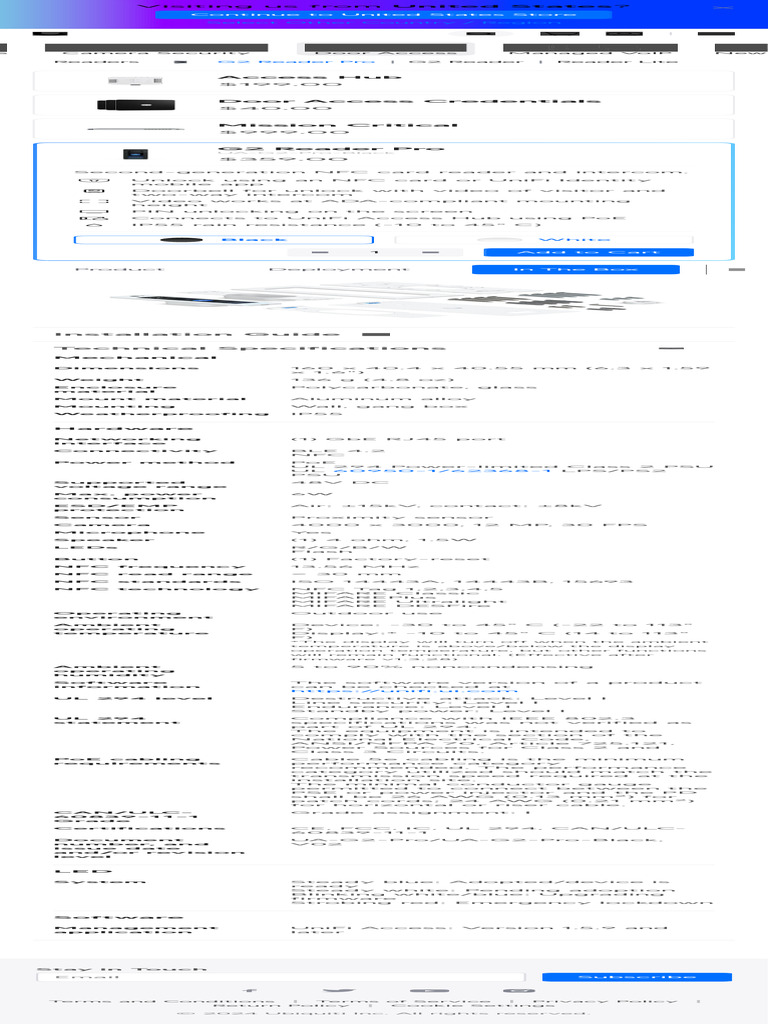 Access G2 Reader Pro - Ubiquiti Store United States | PDF | Electrical ...
