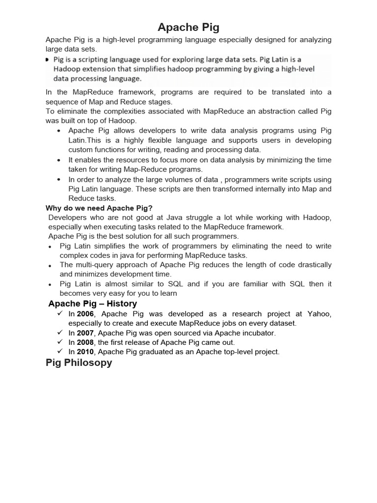 pig | PDF | Apache Hadoop | Map Reduce