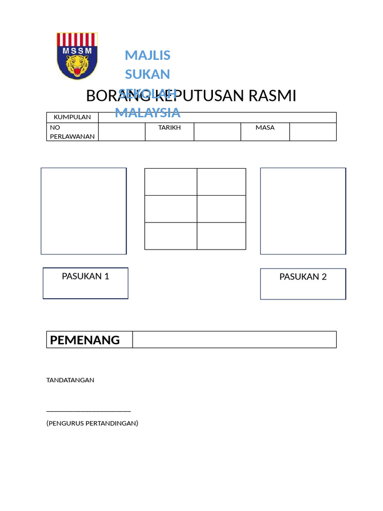 Borang Keputusan Rasmi Pencatat | PDF