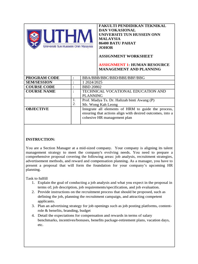 HR Planning for Section Managers | PDF | Recruitment | Goal