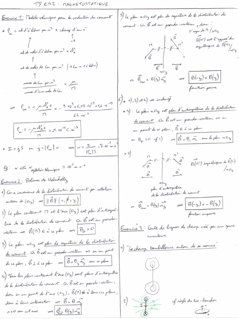 corrigé TD EM2 magnétostatique | PDF