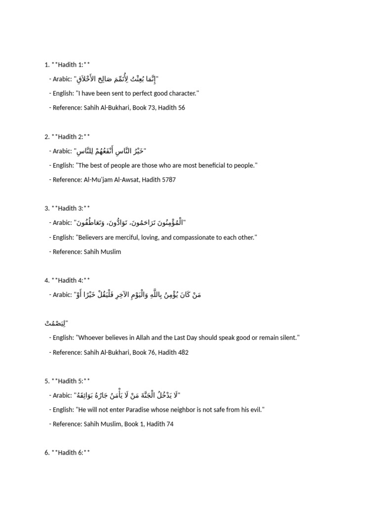 40 hadith | PDF | Hadith | God In Islam