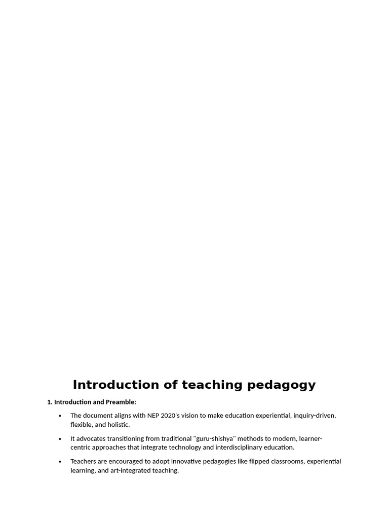 Introduction of Teaching Pedagogy | PDF | Pedagogy | Learning