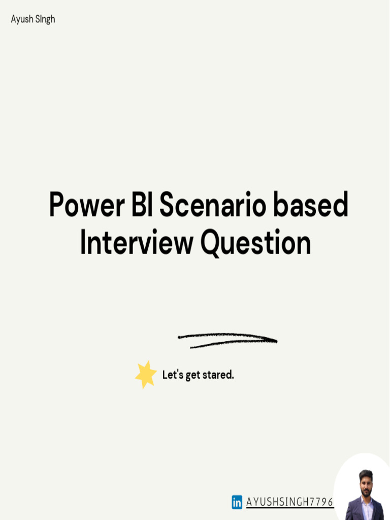 Power BI Scenario Based Interview Question | PDF | Data | Mathematical Optimization