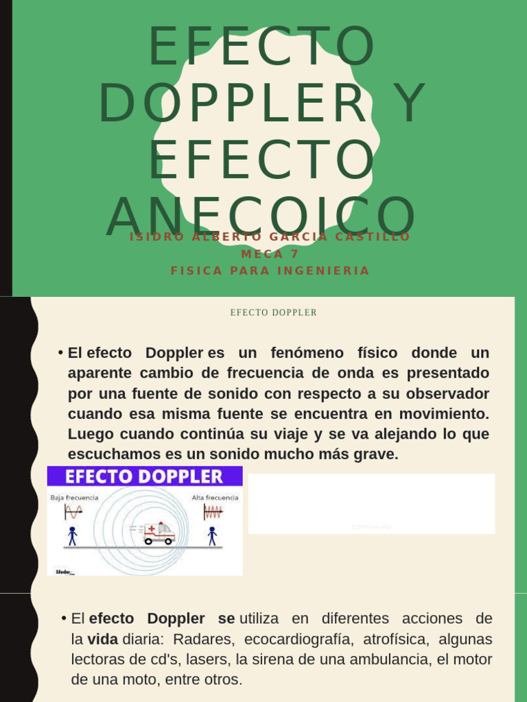 Efecto Doppler y Efecto Anecoico | PDF | Efecto Doppler | Fenomeno fisico