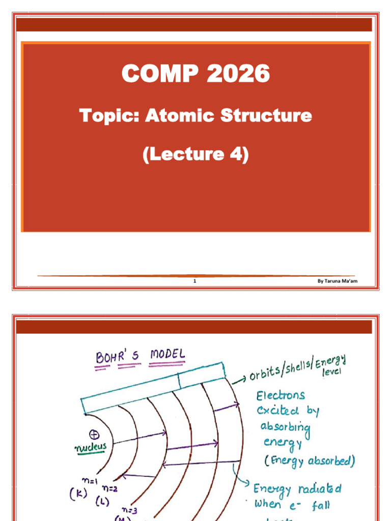 Comp2026 Atomic Structure Lecture 4 1 240610 152623 Pdf