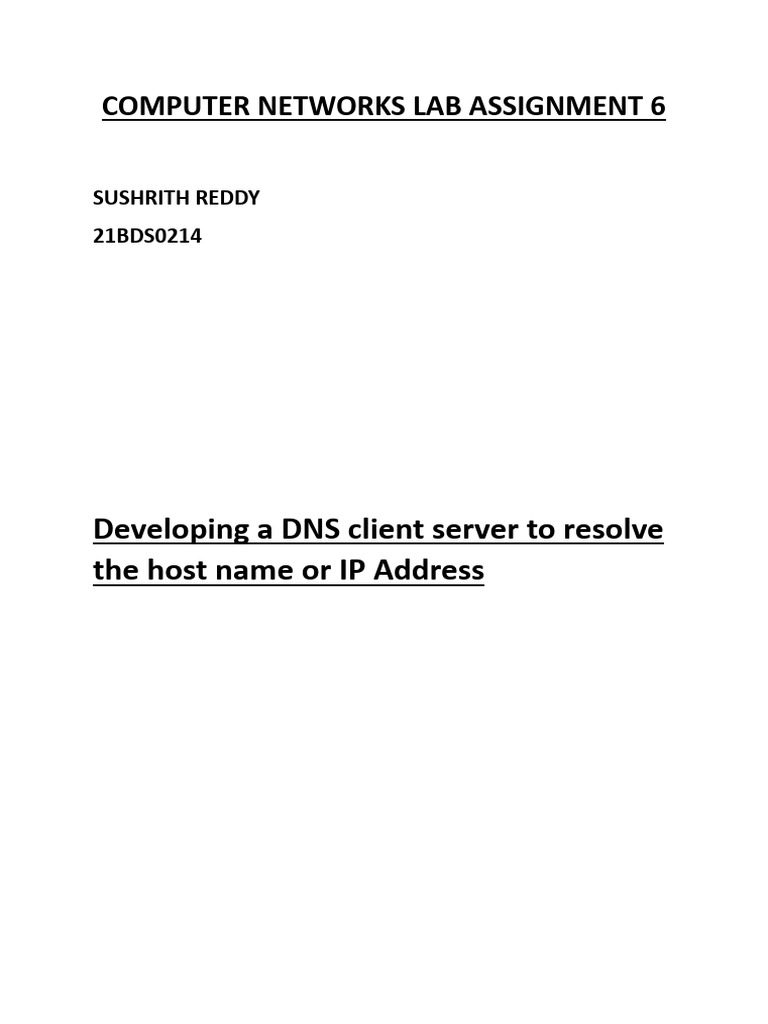 DNS Client-Server Configuration Guide | PDF