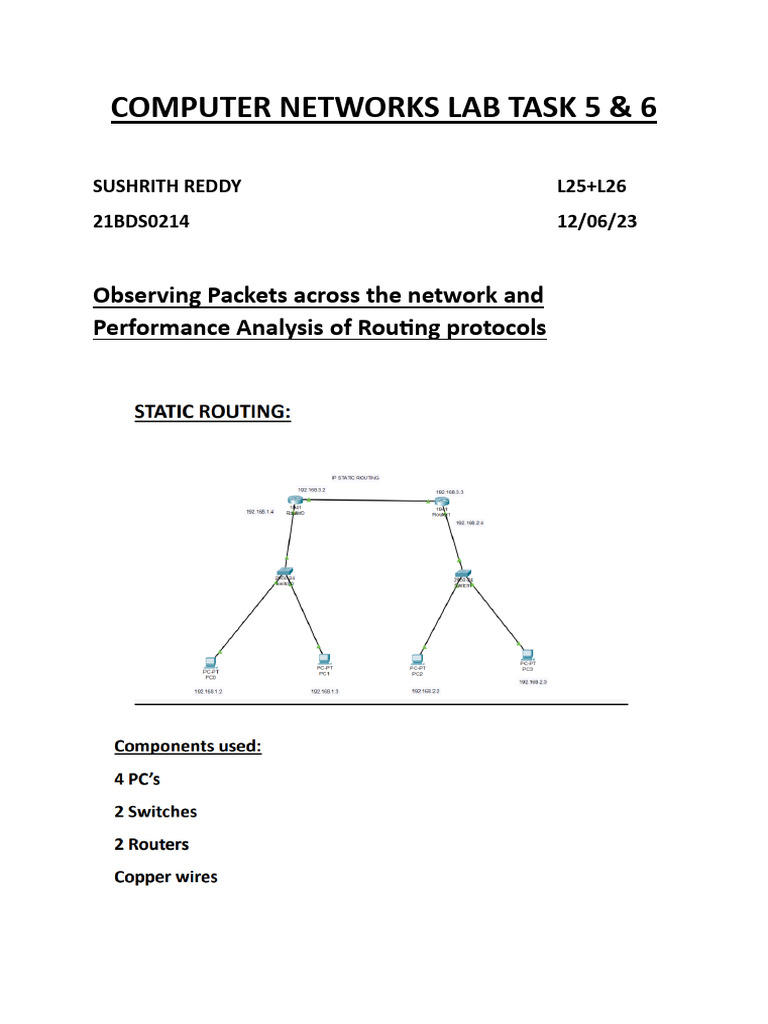 Computer Networks Lab Task 5 - 21BDS0214 | PDF